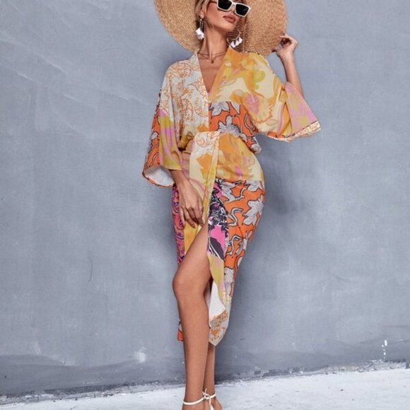 MODA ME COUTURE | Dresses | All Over Print Modern Midi Dress | Poshmark